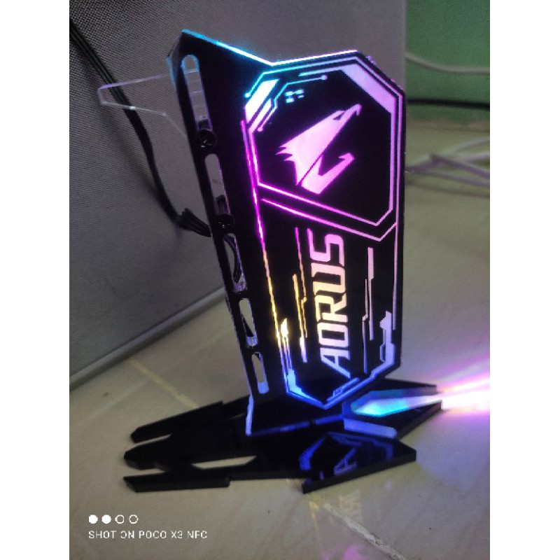 GPU Holder Bracket Mainboard sync RGB led light(5v 3pin) | Shopee ...