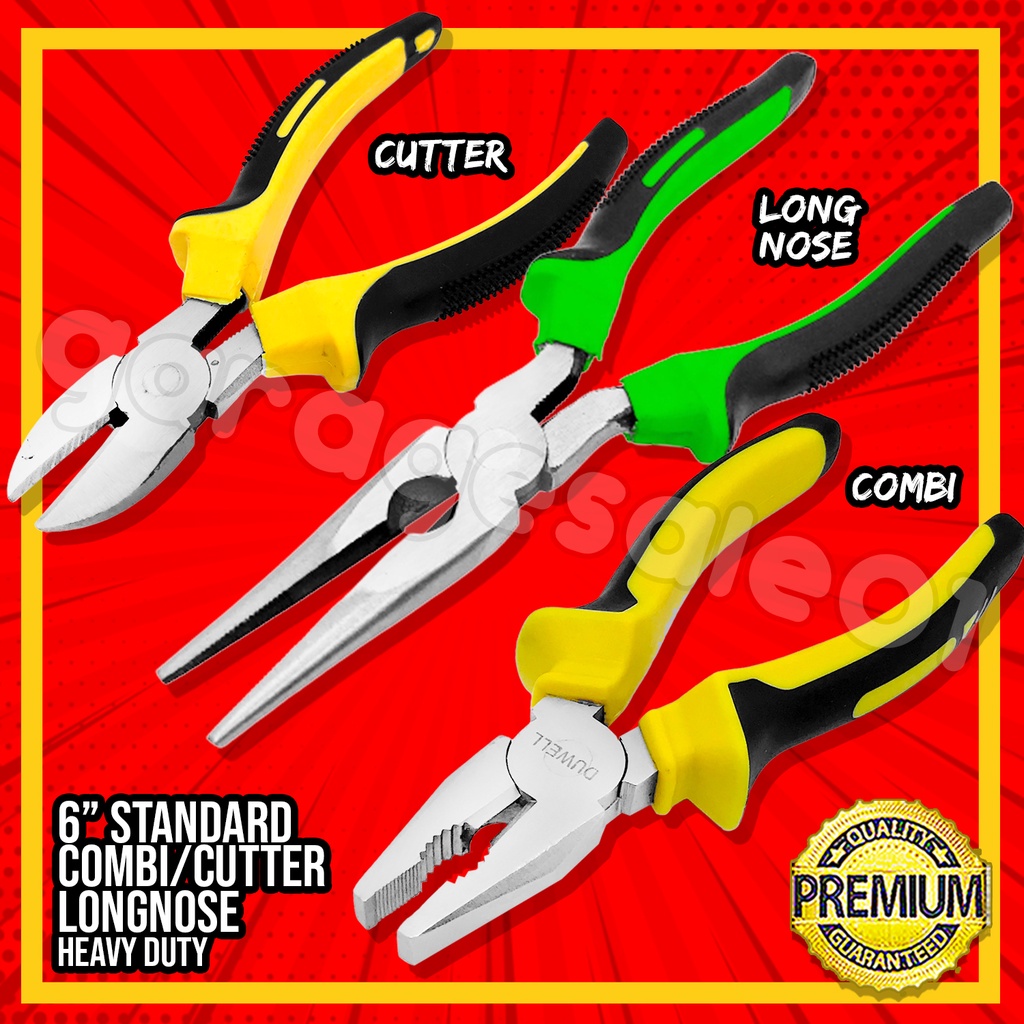 6" STANDARD PLIERS CUTTER LONGNOSE Combinations 6"Pliers | Shopee ...