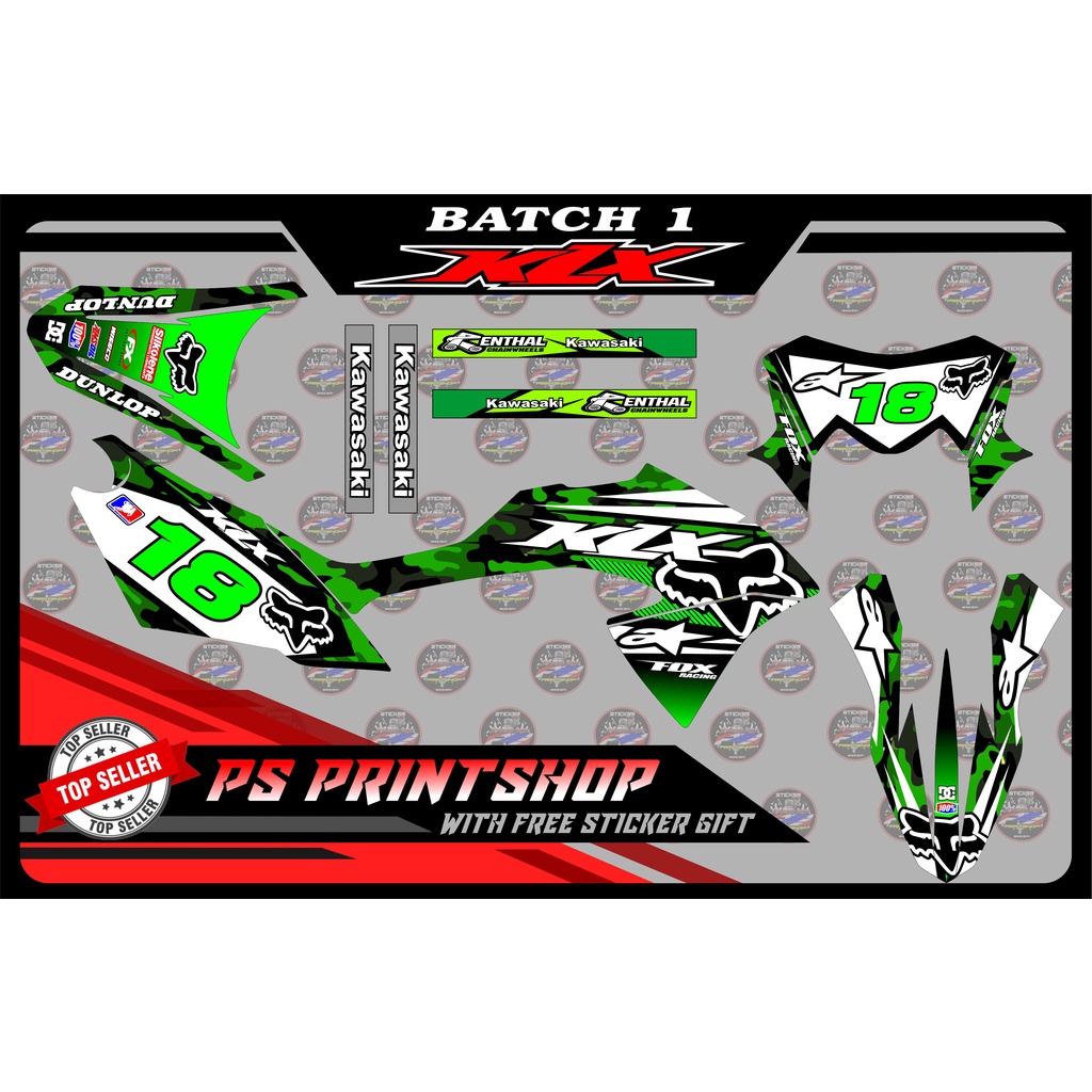 KLX 150L Large kawasaki full set sticker decals Durable and High ...