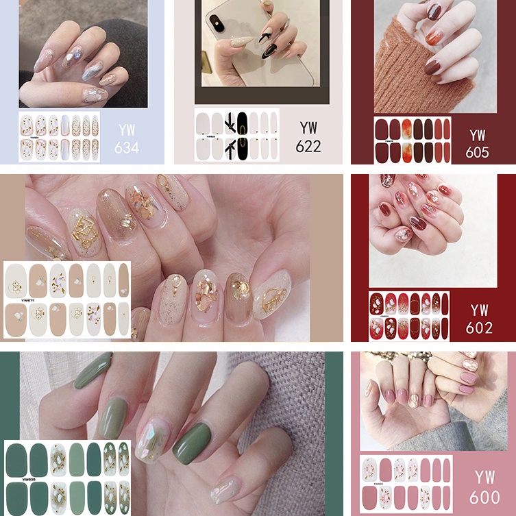 New nail stickers 3d bronzing flower nail sticker waterproof imitation ...