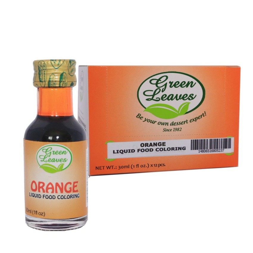 Green Leaves Orange Liquid Food Color 30ml | Shopee Philippines