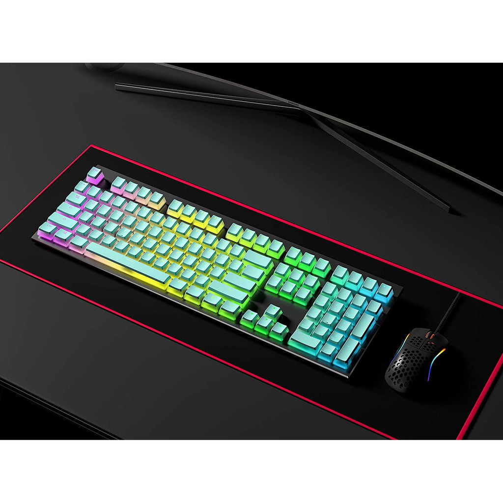 Cyan pudding keycap 108 Double Shot PBT pudding keycap Ansi/ISO-Oem ...