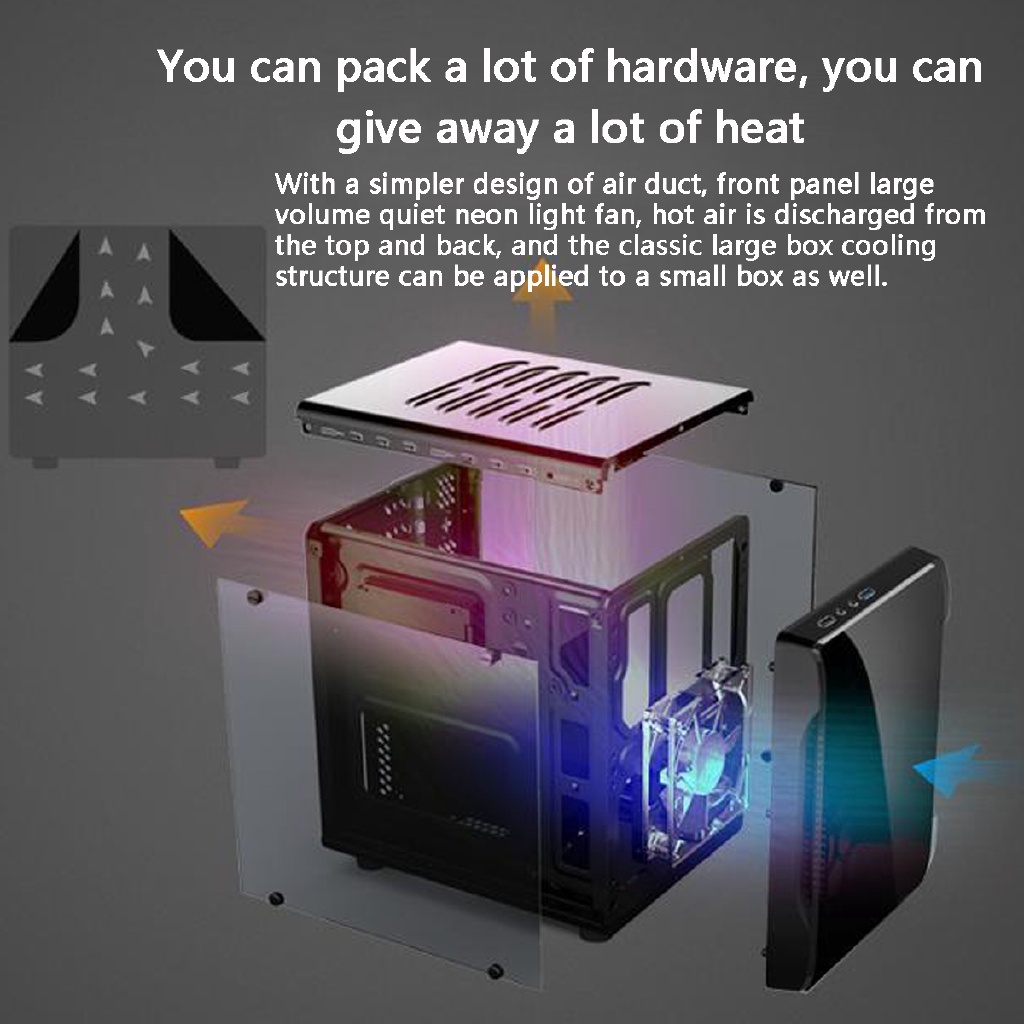 Transparent PC Case Gaming Tower Under 250X255mm Medium And Small ...