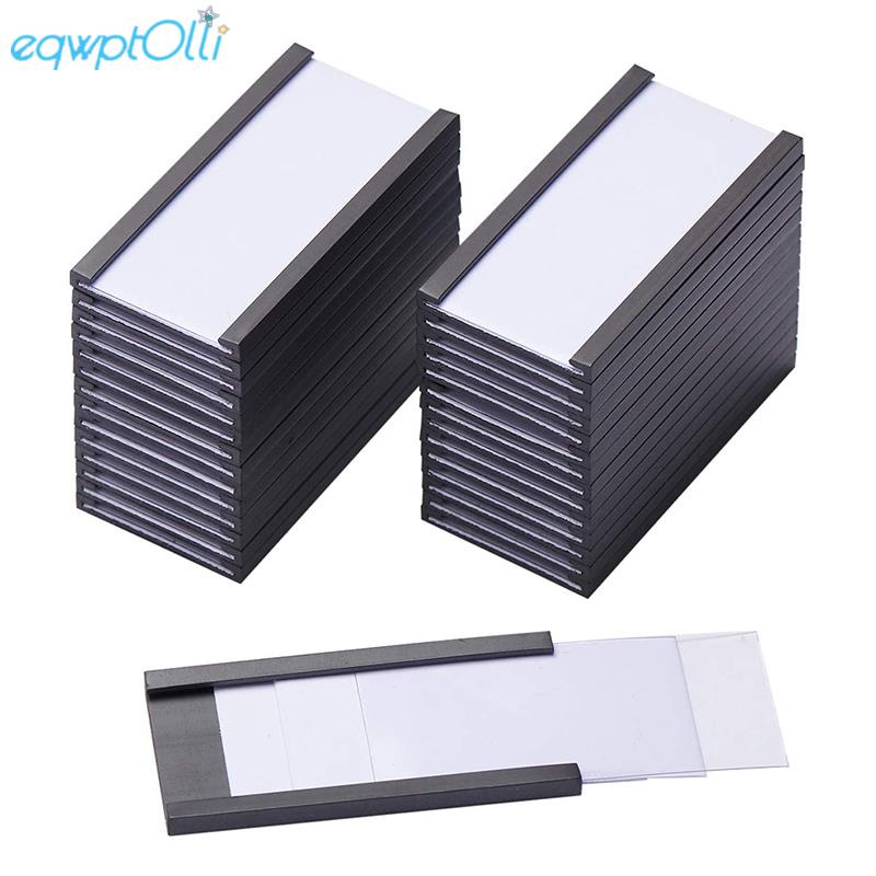 50Pcs Magnetic Label Holders with Magnetic Data Card Holders with Clear ...