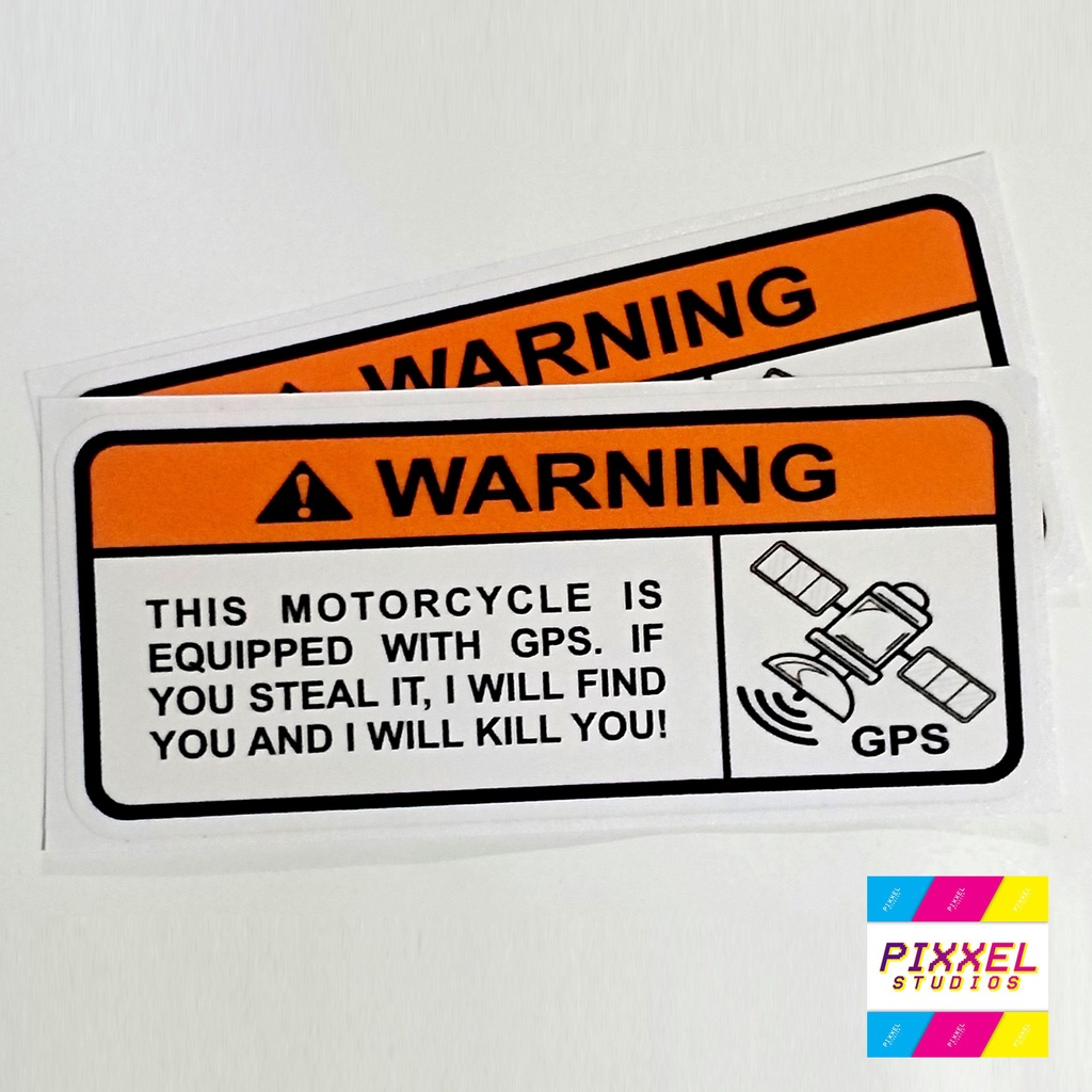MOTORCYCLE STICKER - GPS WARNING (2 pcs) | Shopee Philippines
