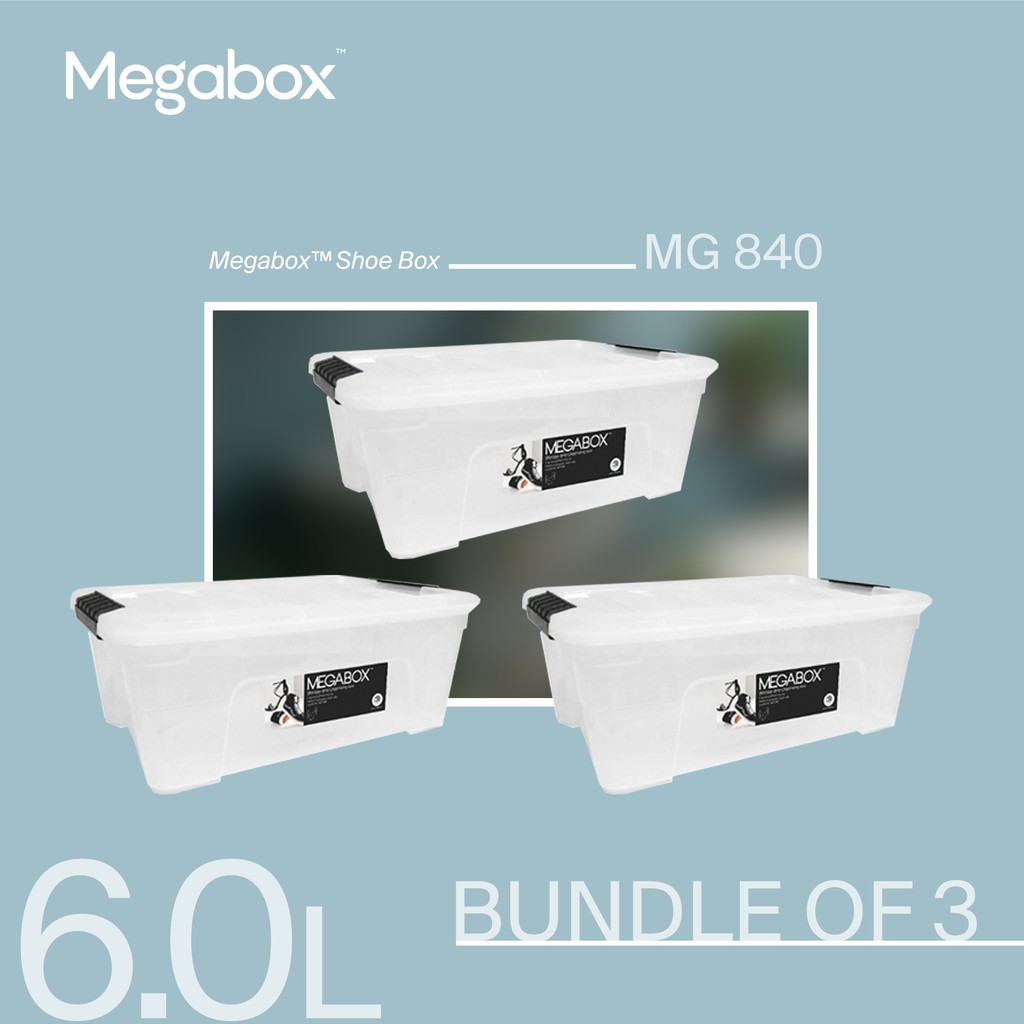 Megabox MG 840 6L Shoe Storage Box (Bundle of 3) | Shopee Philippines