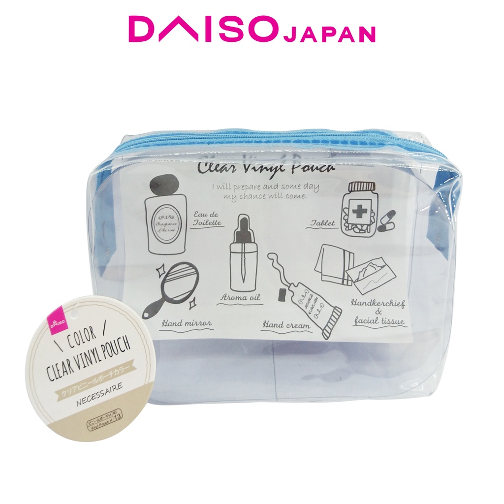 Daiso Blue Clear Vinyl Pouch | Shopee Philippines