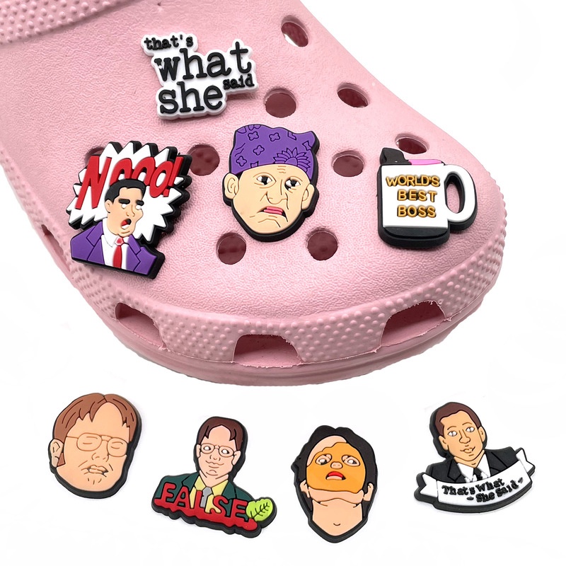 The Office Series PVC Crocs Jibbitz Set Office Shoes Flower Decoration ...