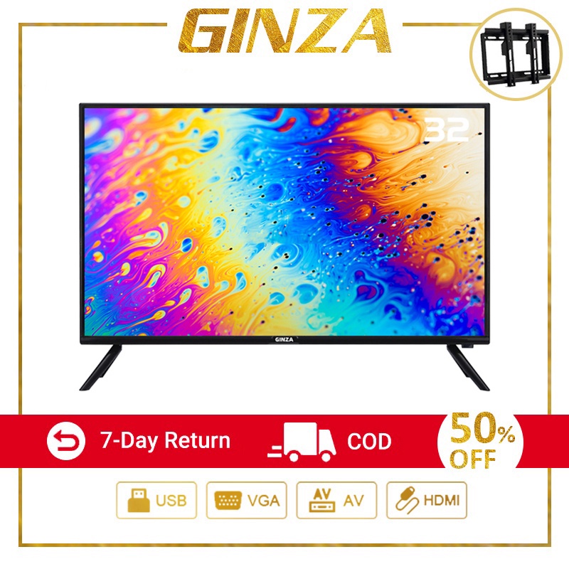 GINZA LED TV On Sale 32 Inch FHD MONITOR Flat Screen TV With Bracket | Shopee Philippines