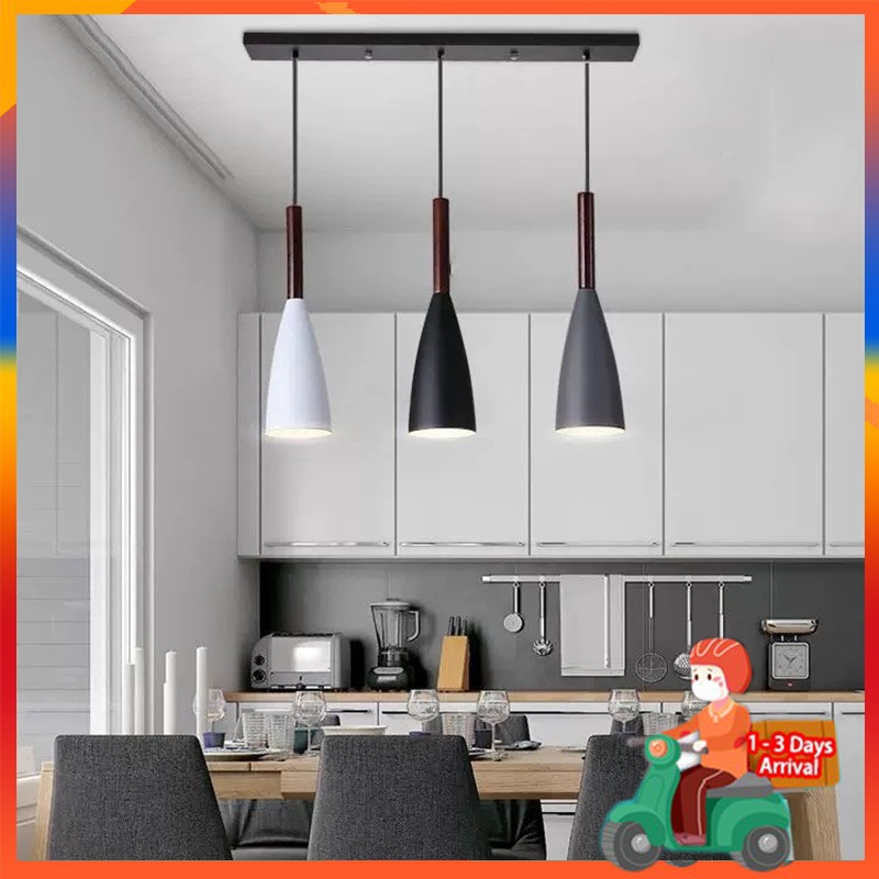 Modern Ceiling Lamp Fixture Chandelier 3 Light Wood Pendant Light for ...