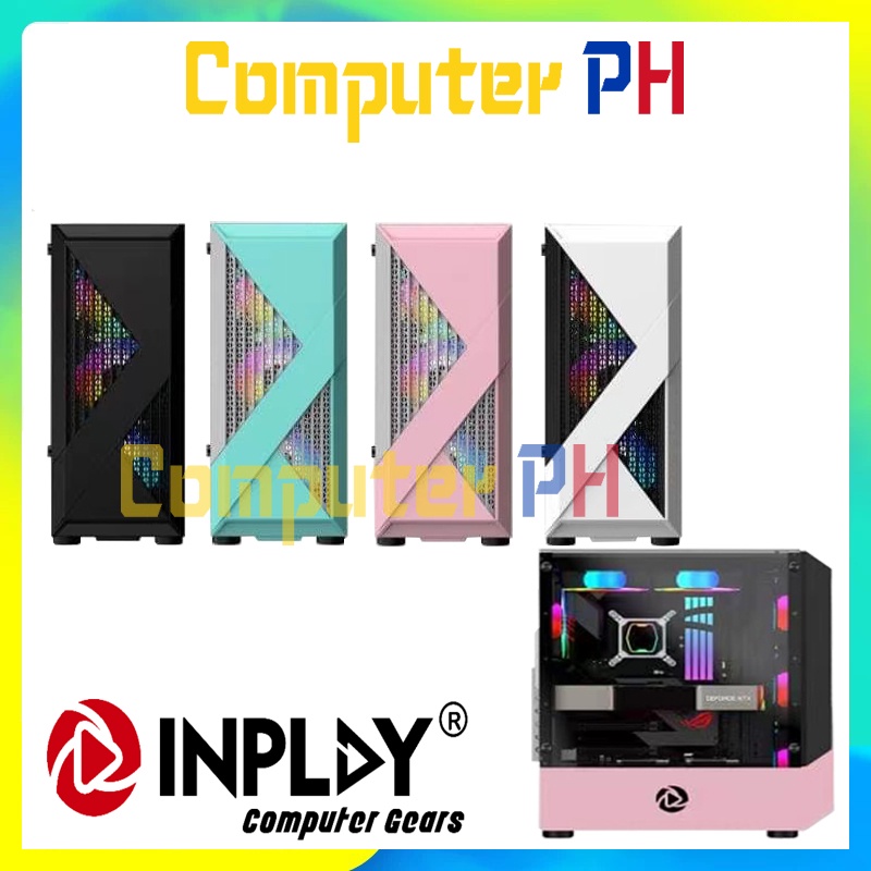 INPLAY Meteor 06 CASE BLACK Tempered Glass PC CASE GAMING CASE Computer ...