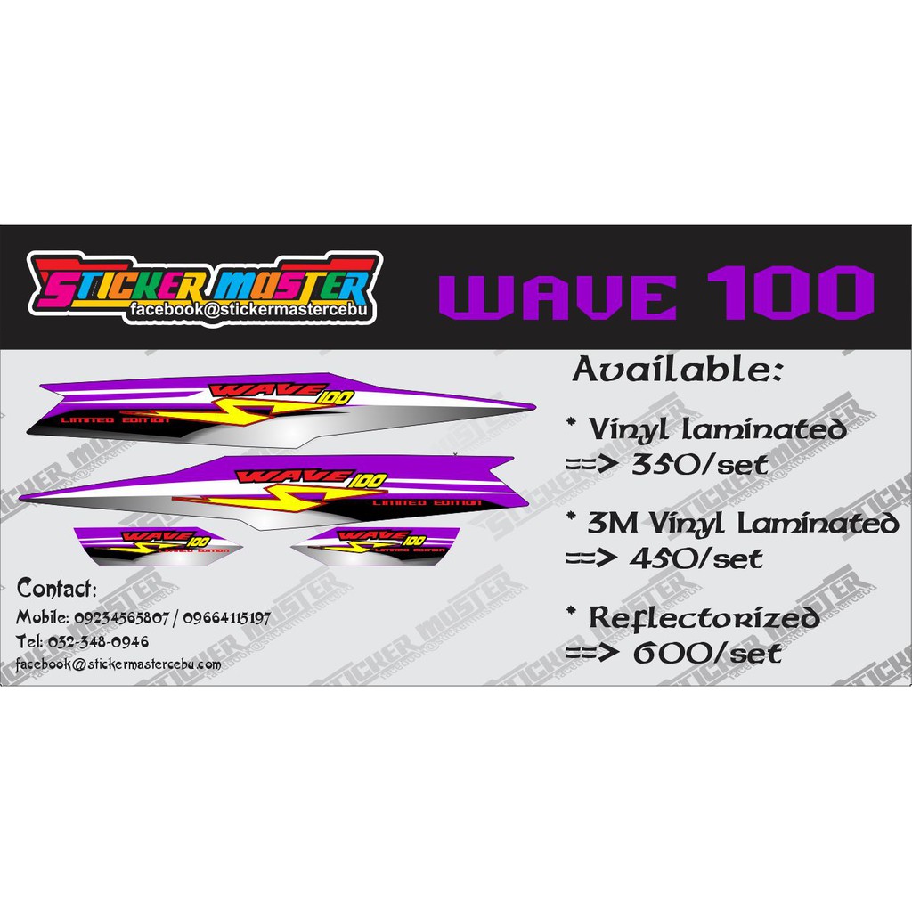 DECALS for WAVE 100 - PURPLE | Shopee Philippines