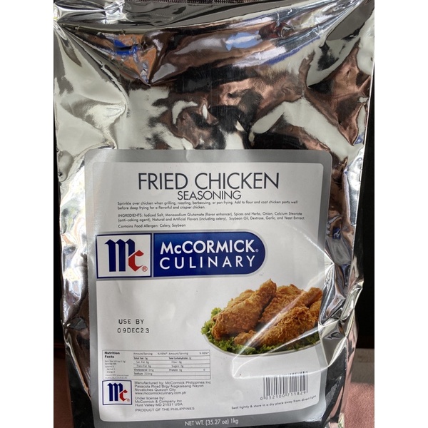 McCormick Fried Chicken Seasoning 1kg Foil Pack | Shopee Philippines