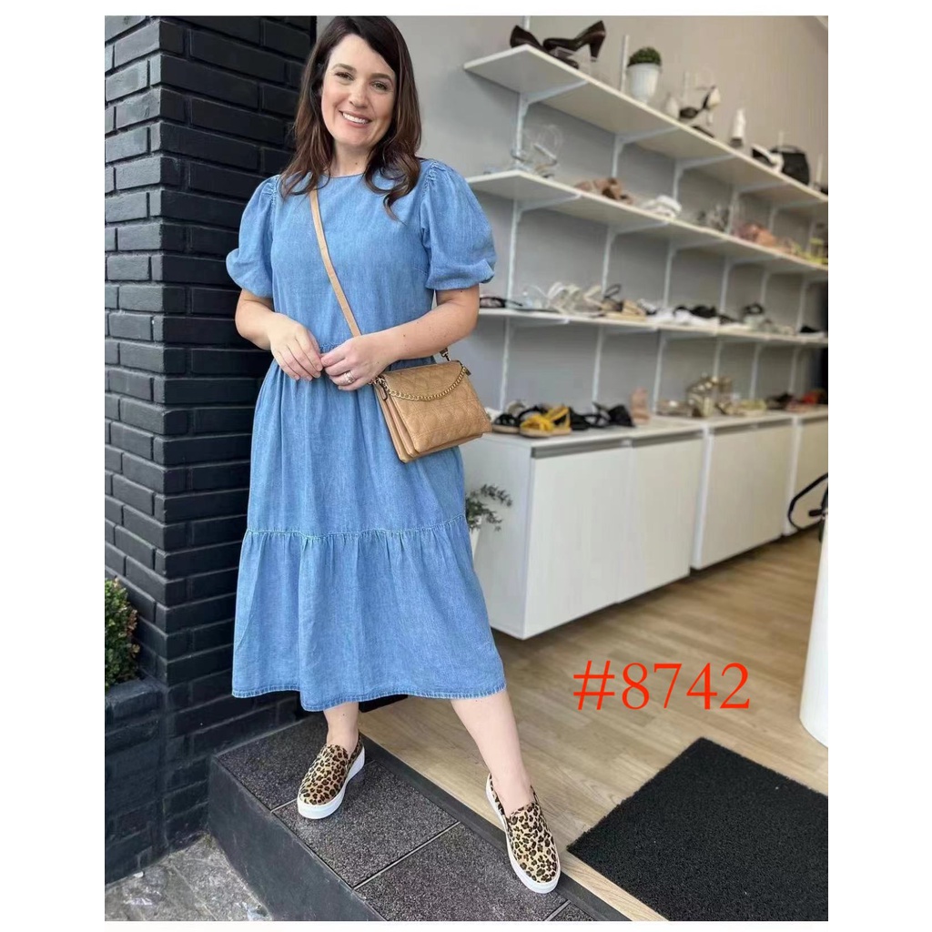 Plus size denim dress long dress ( FIT TO SEMI XL ) | Shopee Philippines
