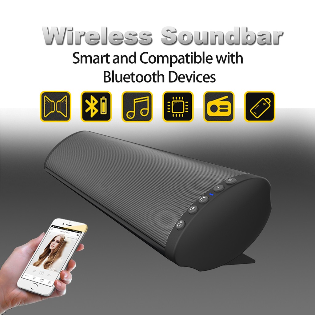 TV Soundbar Bluetooth Speaker FM Radio Home Theater System Portable ...