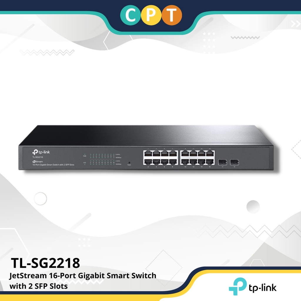 TP-Link TL-SG2218 JetStream 16-Port Gigabit Smart Switch with 2 SFP ...