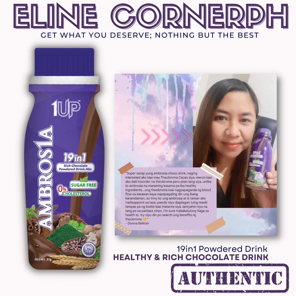 1UP AMBROSIA 19in1 Choco Powdered Drink Mix 31g | Shopee Philippines