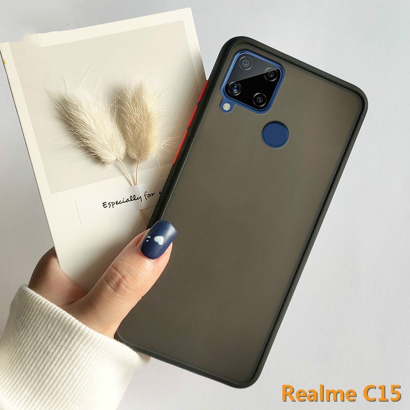 Realme C12 Realme C15 Matte Case Hit Color Anti-fingerprint Phone Case ...