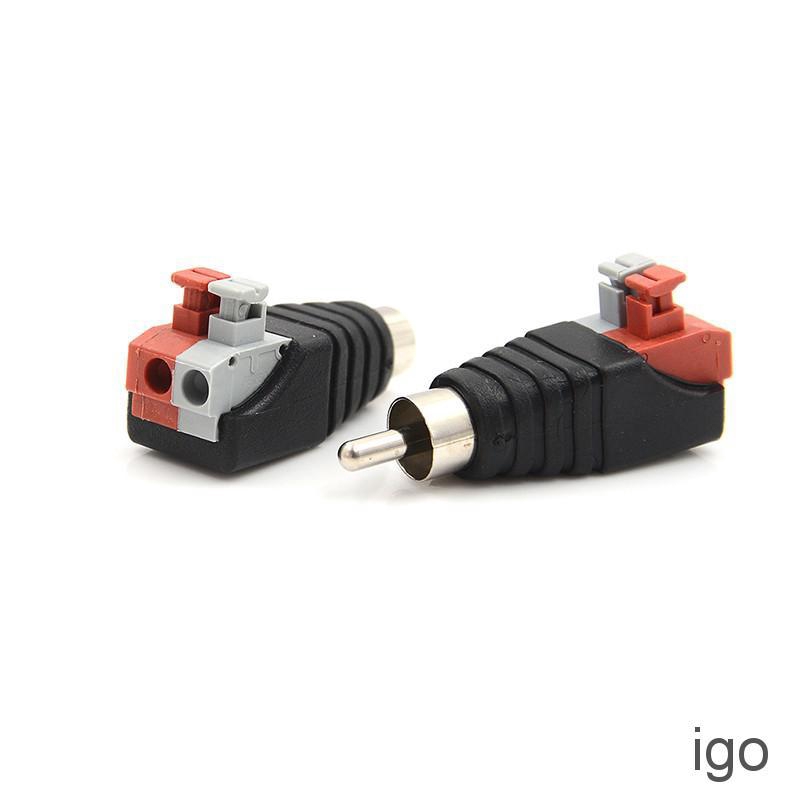 IGO 5Pcs speaker wire a/v cable to audio male rca connector adapter ...