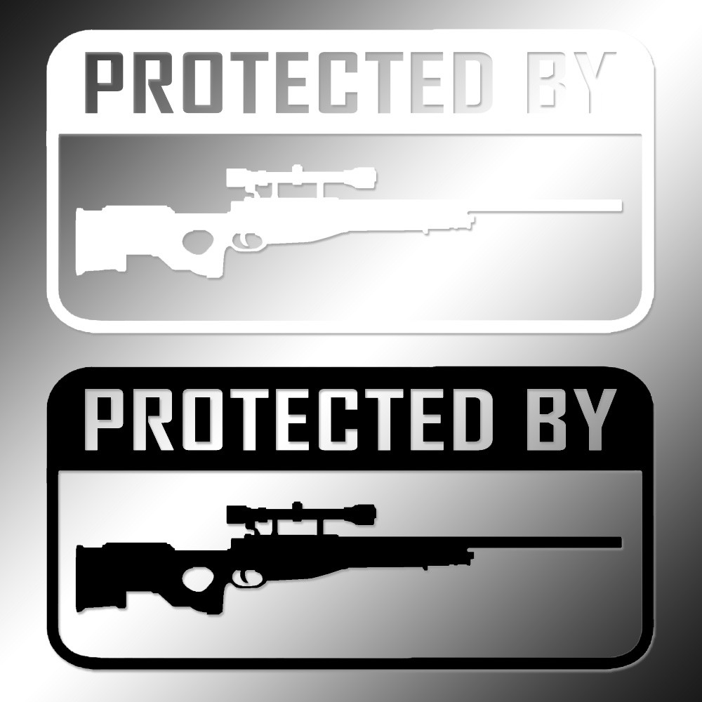 Sticker | Protected by Sniper AWP AWM | Logo Decal for car windshield ...