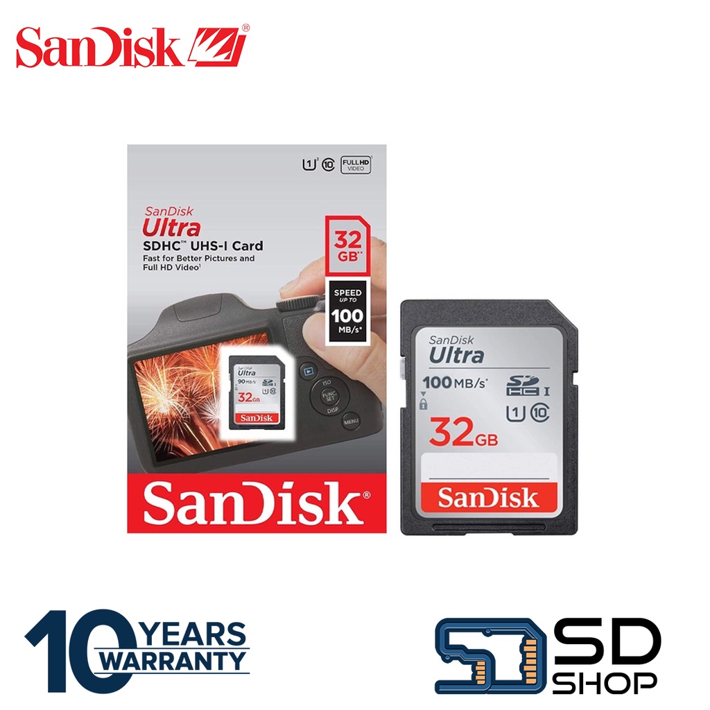 SanDisk Ultra 32gb Sd Card Sdsdunr Sdhc UHS-I Memory [C10 U1 Full Hd 100 Mb/S] | Shopee Philippines