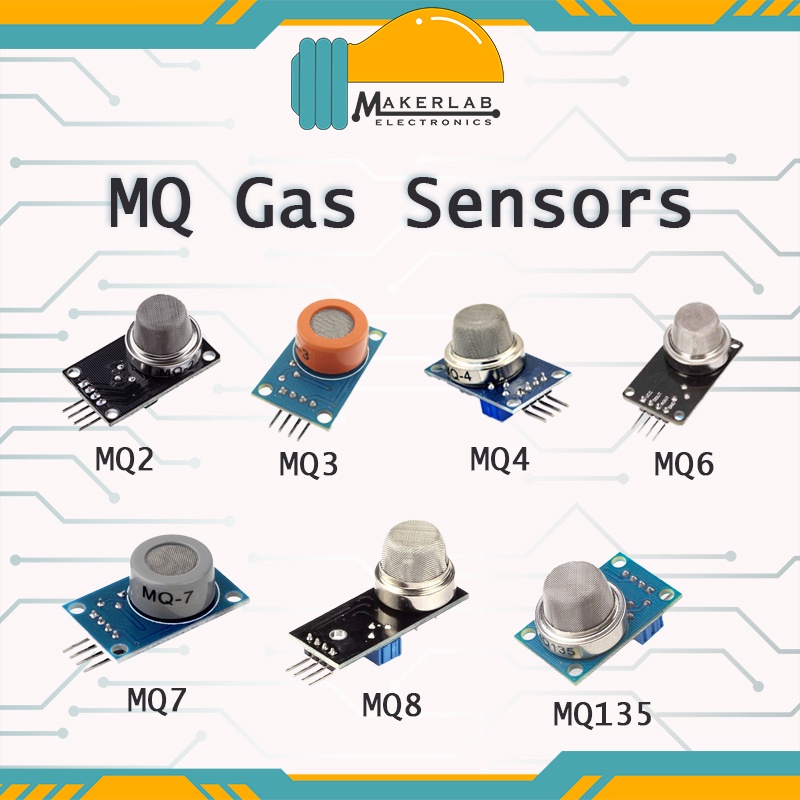 Mq2 Mq3 Mq4 Mq5 Mq6 Mq7 Mq8 Mq9 Mq135 Smoke Alcohol Methane Lpg Carbon Monoxide Hydrogen Gas 