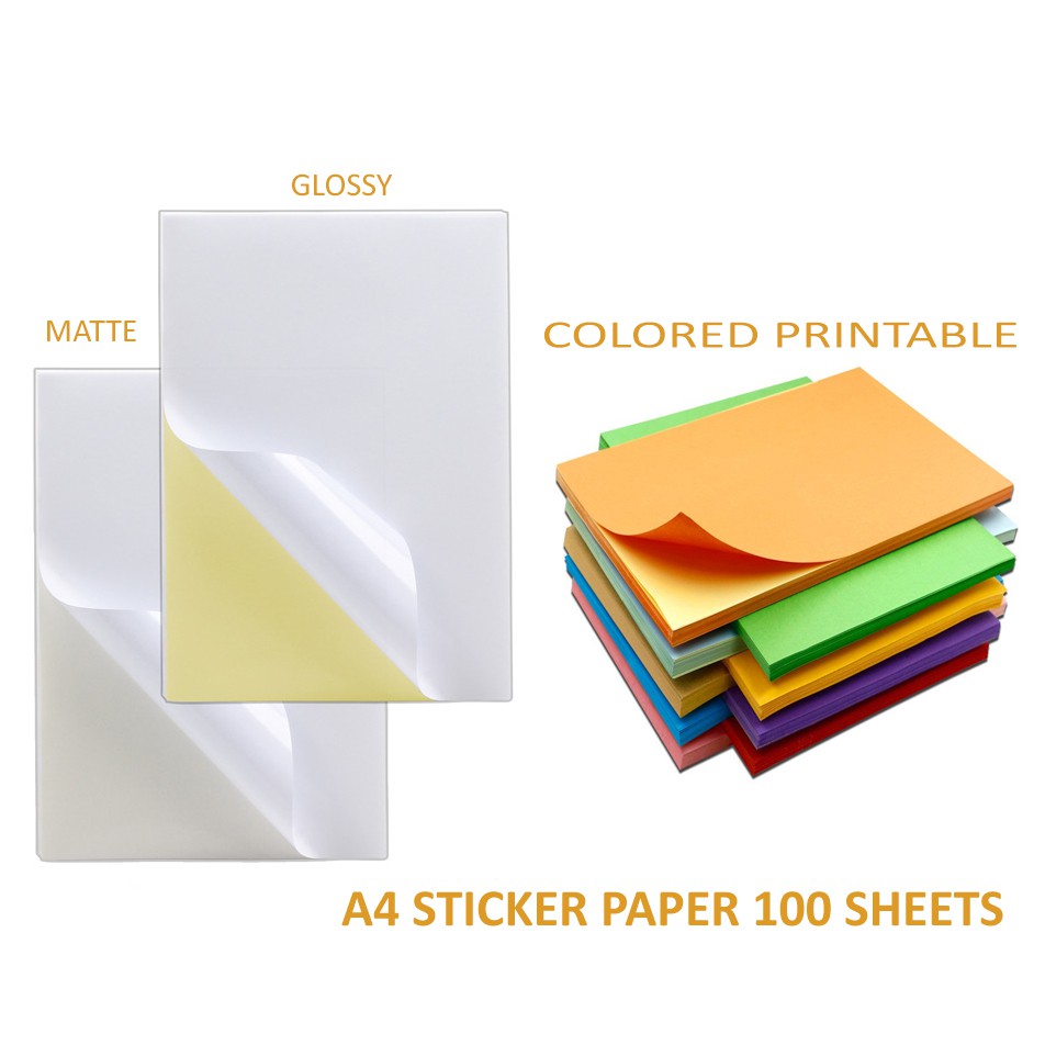 A4 Glossy/Colored Printable Sticky paper | Shopee Philippines