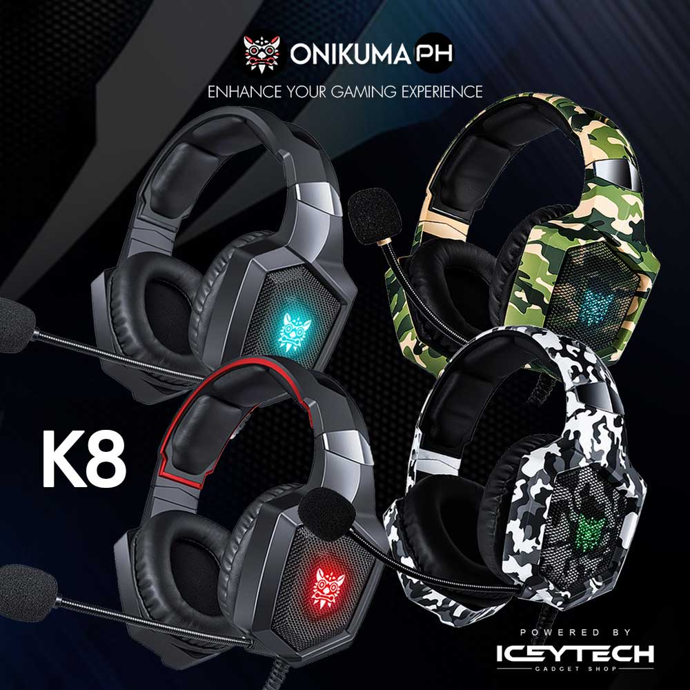 ONIKUMA K8 Gaming Headset with RGB Led for PC/PS4/PS5/LAPTOP/SWITCH ...