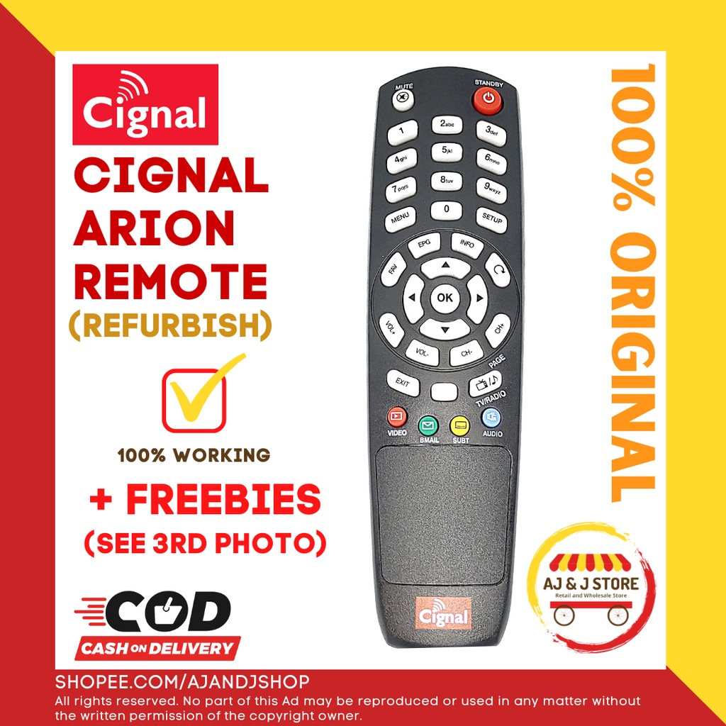 Cignal ARION REMOTE (REFURBISH) Original & Good Condition w/ FREE ...