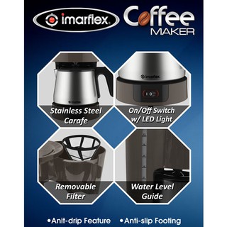 Imarflex Coffee Maker ICM-600S 10 Cups Beige | Shopee Philippines
