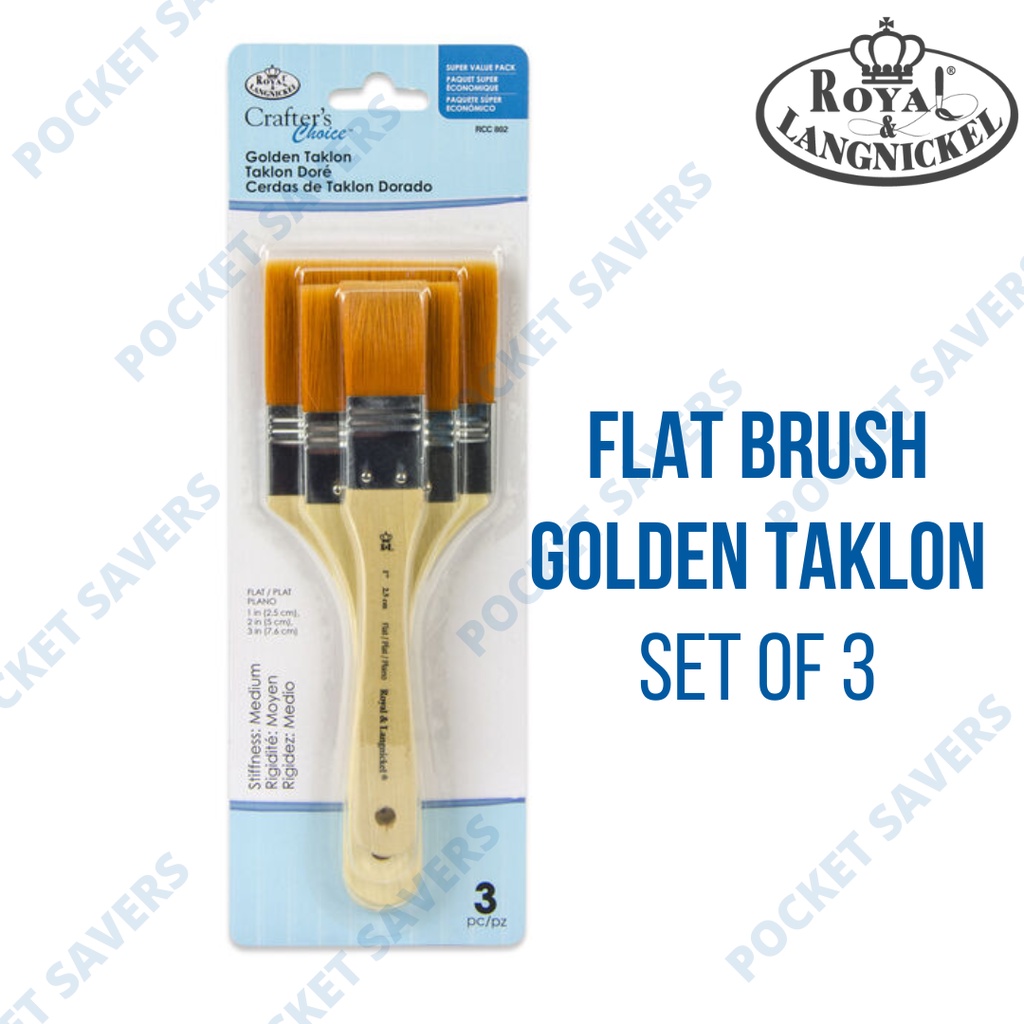 ROYAL & LANGNICKEL Flat & Angular Brushes 1 inch - 3 inches (Paint ...