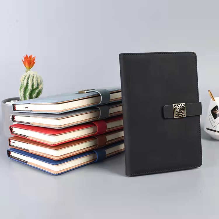 Business notebook A5 notebook Magnetic buckle notebook leather notebook ...