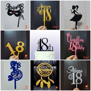 Debut Happy Birthday Cake Topper 18th Birthday Personalized Customized ...