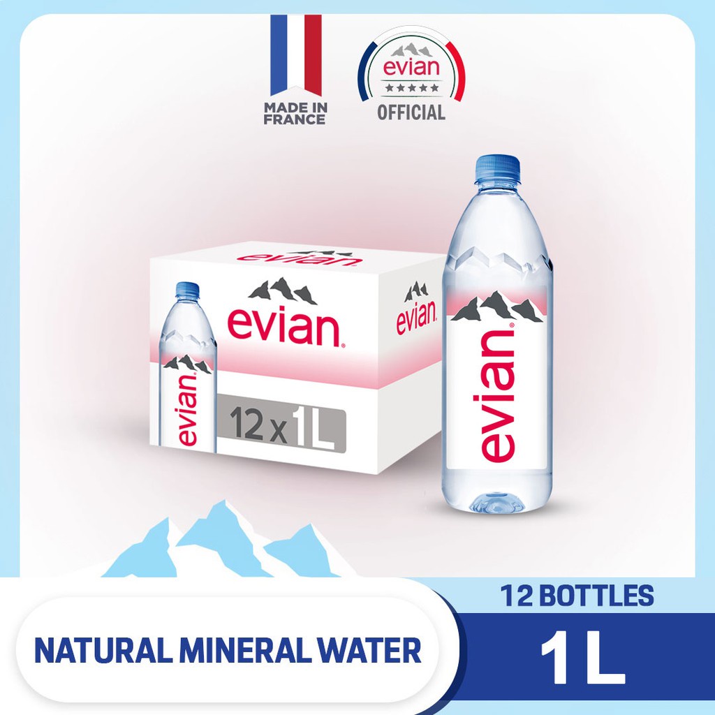 Evian Natural Mineral Water 12 x 1 Liter Case | Shopee Philippines