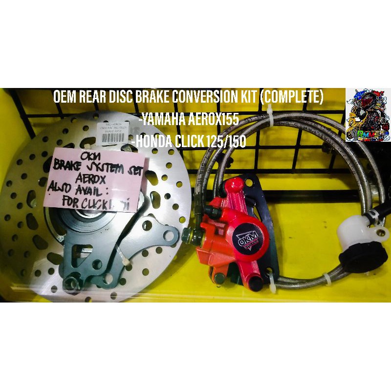 okm rear disc brake conversion kit for aerox & click | Shopee Philippines