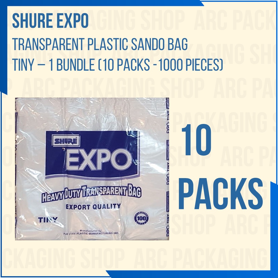 Shure Expo Plastic Transparent Sando Bag Tiny 1 Bundle (10 Pack ...