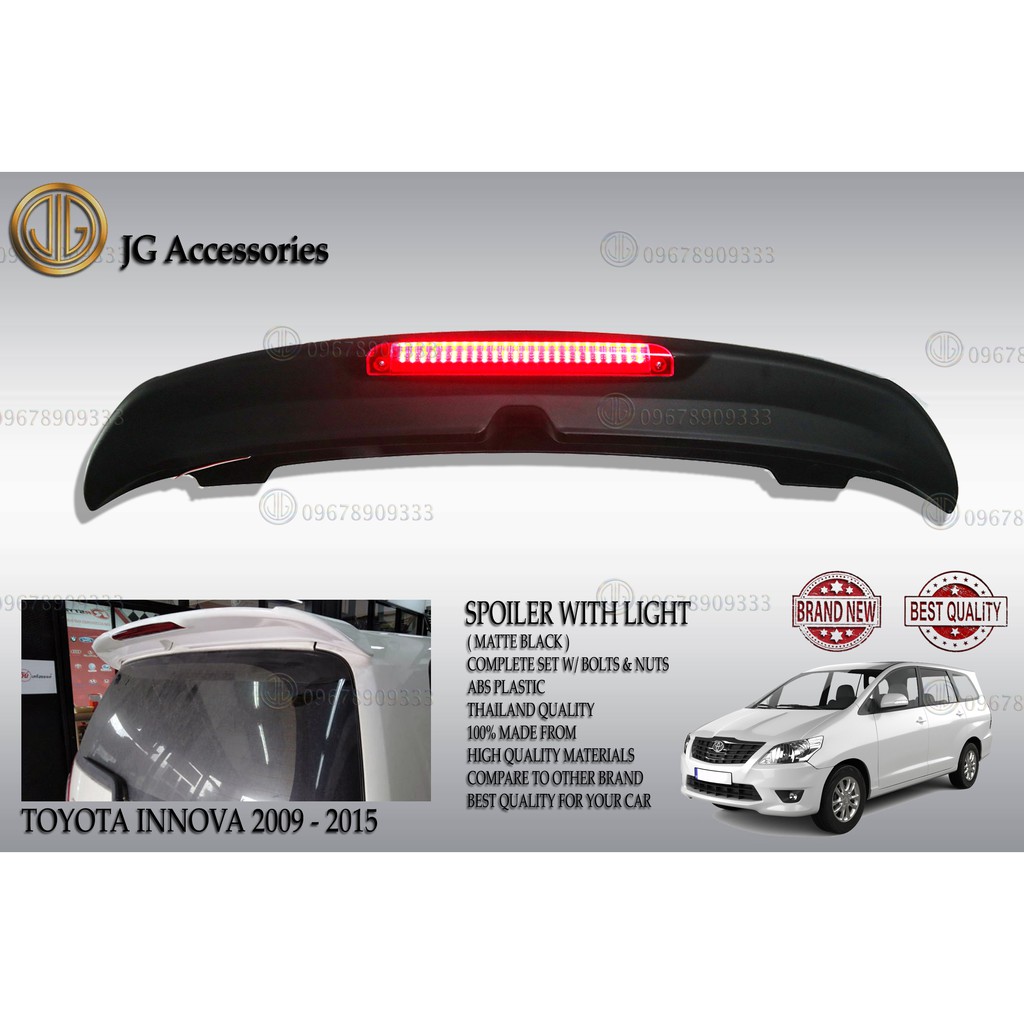 TOYOTA INNOVA 2005 - 2015 TRD REAR SPOILER WING WITH 3RD BREAK LIGHT ...