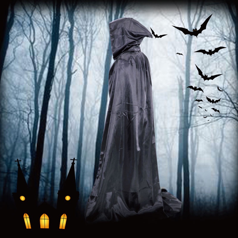 Adult Halloween Grim Reaper Cloak Cape Cosplay Wizard Devil Cloak ...