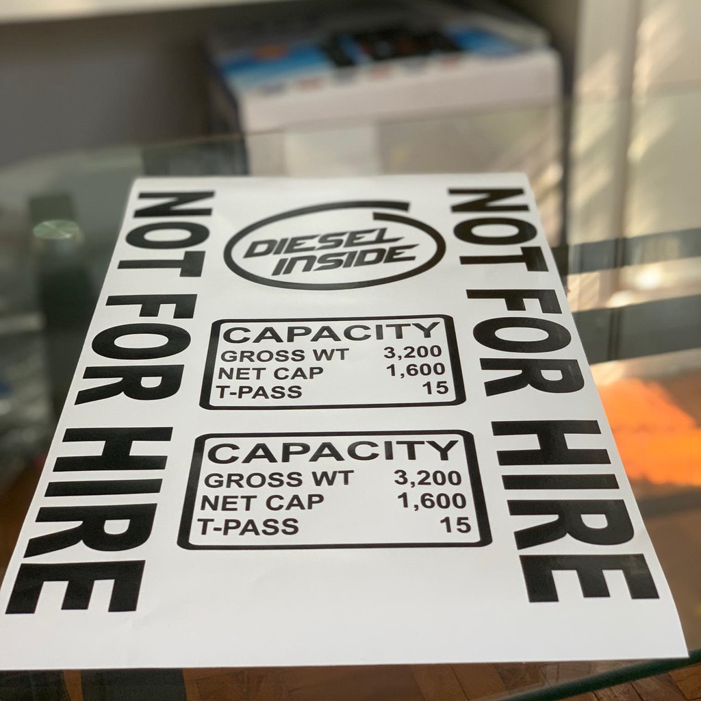 Car Sticker Mitsubishi L300 Sticker set Capacity and Not For Hire ...