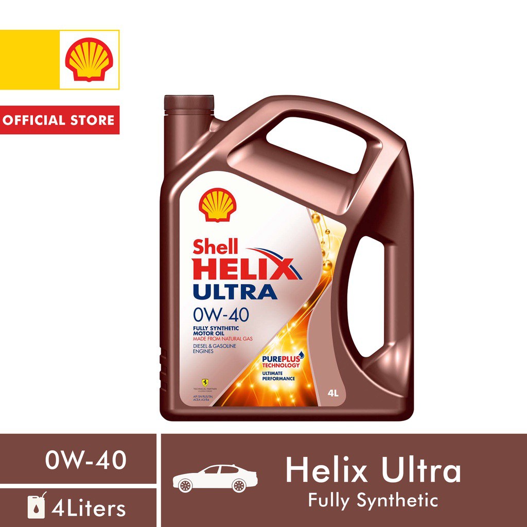 Shell Helix Ultra 0W-40 (4Liters) - Fully Synthetic Gasoline Oil with ...