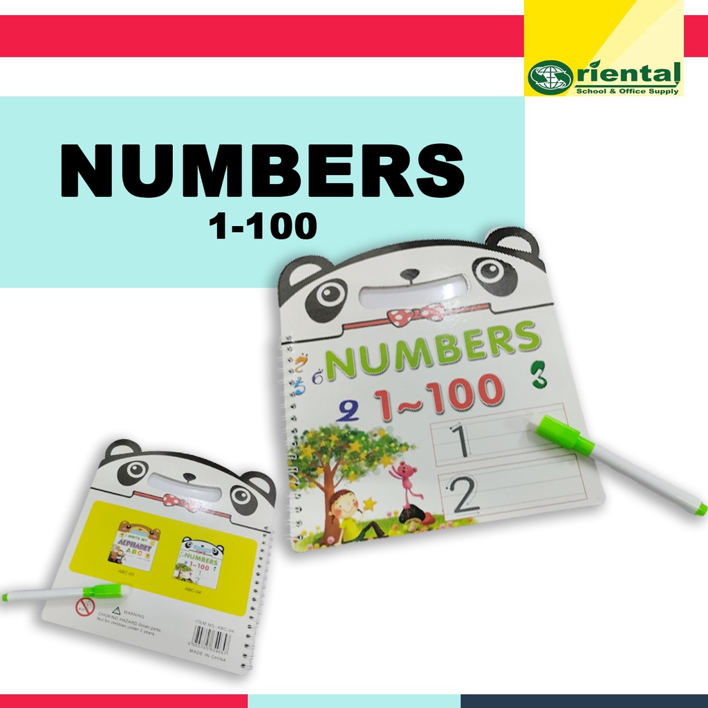 Bear & Panda Reusable I Write my Alphabet & Numbers w/ Free Marker ...