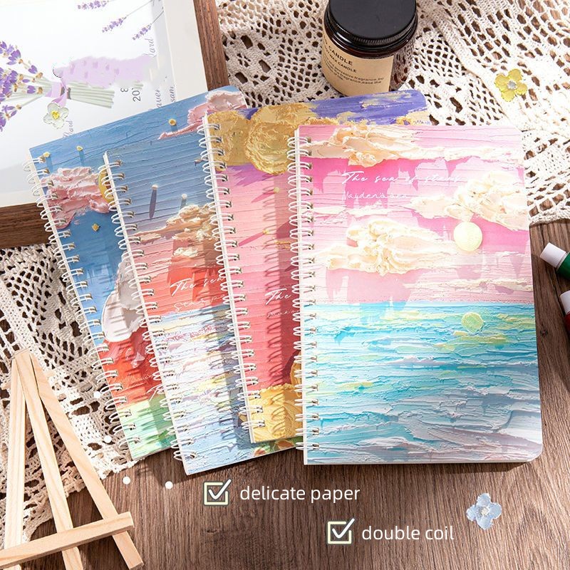 Korean version of the coil notebook rollover notepad A5 thickened diary ...