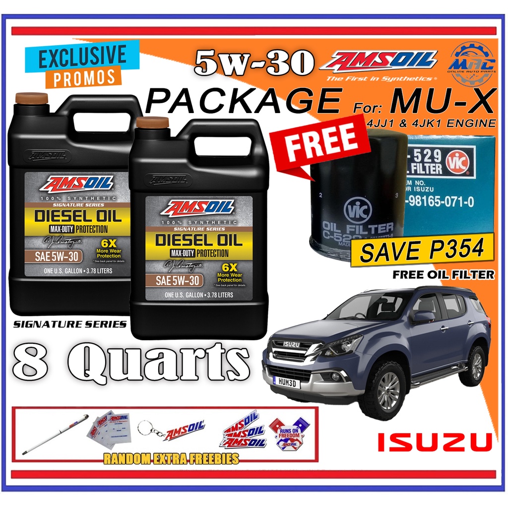 AMSOIL Signature Series Max Duty 5W30 8 quarts FREE Oil Filter Package ...