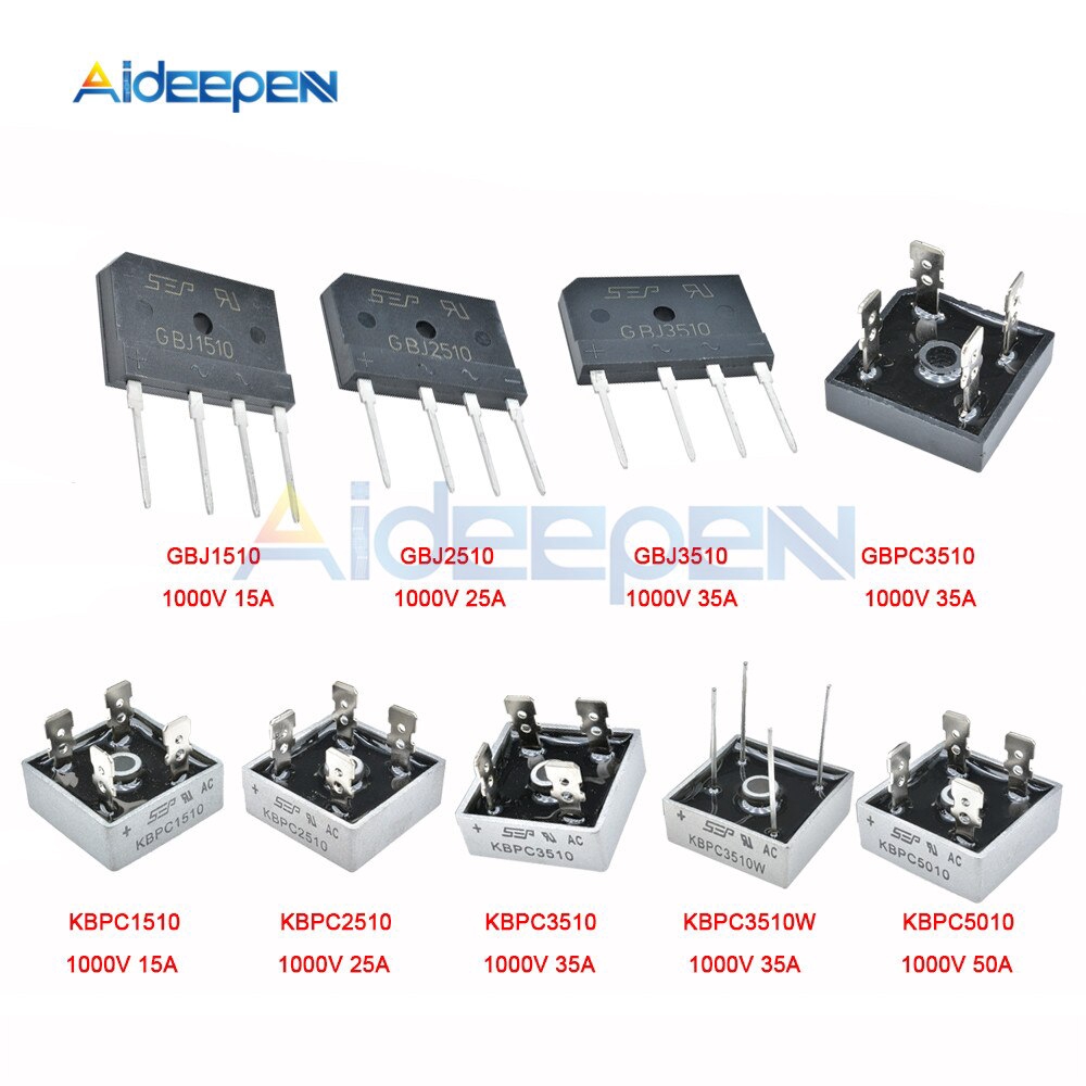5PCS 15A 25A 35A 50A 1000V Diode Bridge Rectifier KBPC1510 KBPC2510 ...