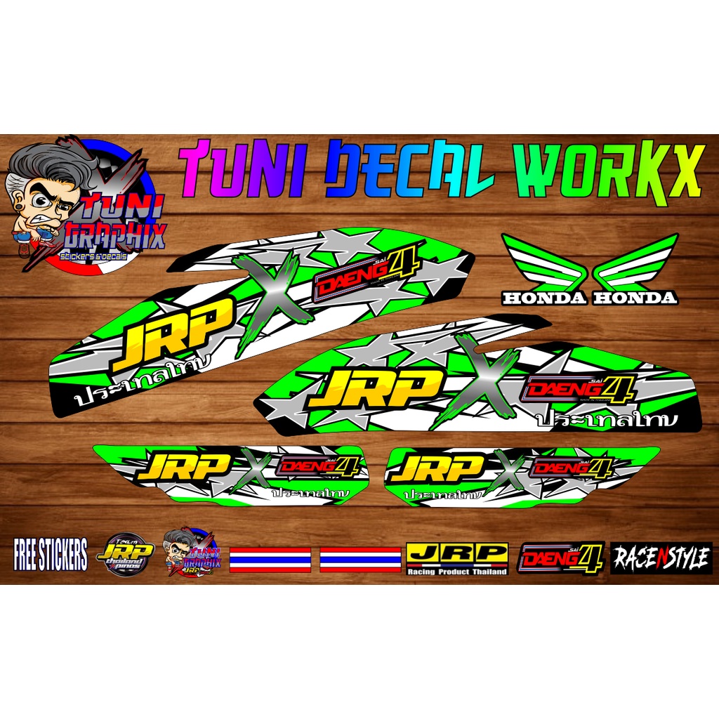 TMX/RUSI/PINOY/MOTOPOSH/SKYGO/ DECALS STICKER v5 GREEN ( JRP X DAENG ...
