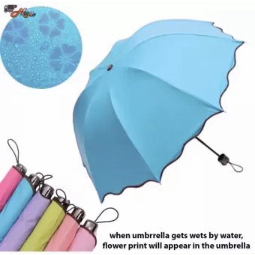 Cute Brown Bear And Magic Flower Blossom Folded Sun/Rain Protection ...