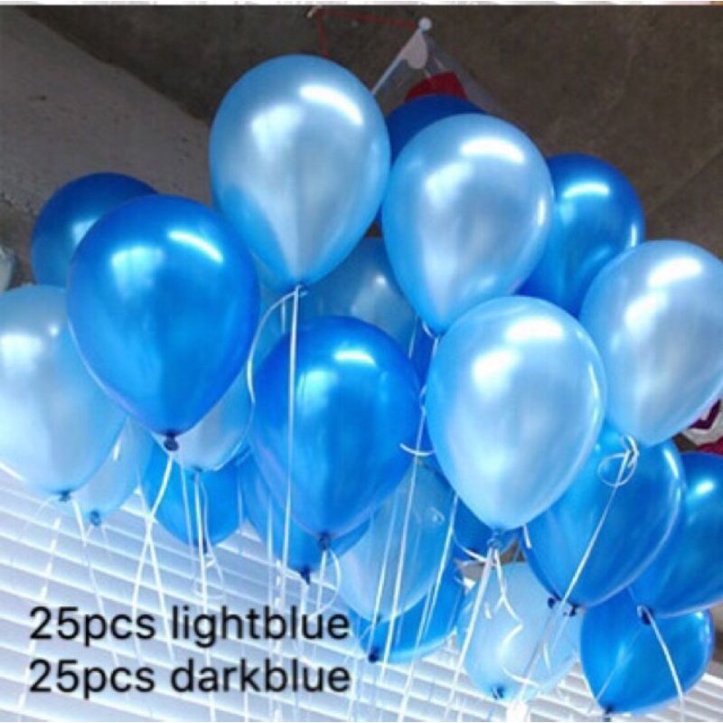 Light Blue and Dark blue Metallic Balloons | Shopee Philippines