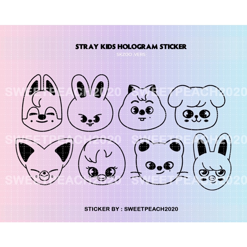 Stray kids skzoo logo holo hologram sticker | Shopee Philippines