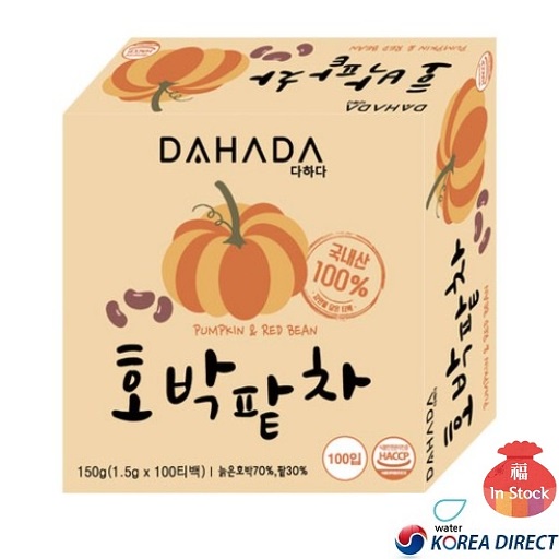 Korea [DaHaDa] Pumpkin Red Bean Tea 1.5g X 100T Reduce Puffiness Boost ...