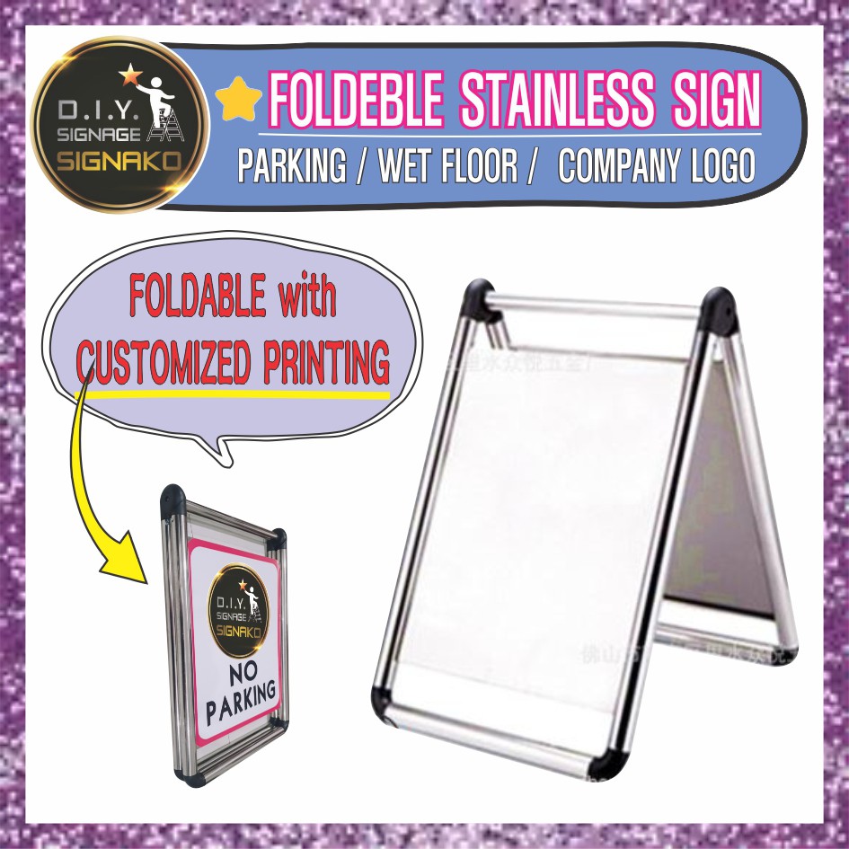 Foldable Stand Parking Signage Floor Sign Logo Printing Standee ...